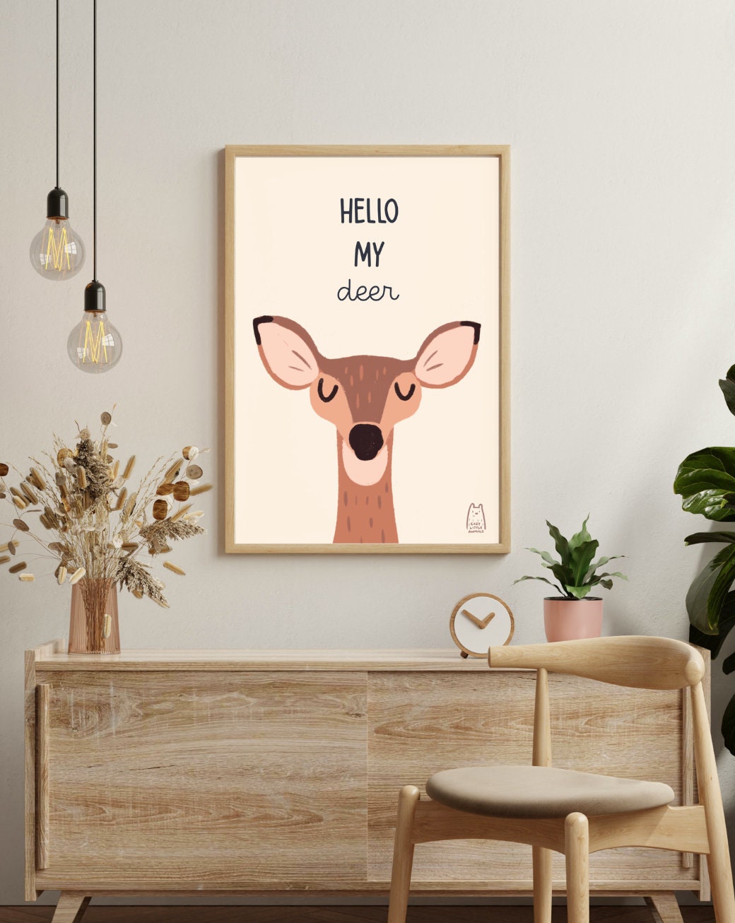 Doe Printable Illustration | Cute Female Deer Pun Wall Art Home Decor ...