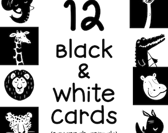 10 Black and White Infant Cards | Farm Animals Edition | Sensory Play ...