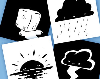 10 Black and White Infant Cards Farm Animals Edition Sensory Play, High ...