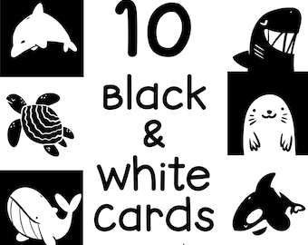 10 Black and White Infant Cards | Farm Animals Edition | Sensory Play ...