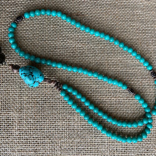 108 Mala Beads With Turquoise Stone Meditation Necklace. - Etsy