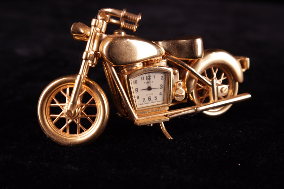 Timex Gold MOTORCYCLE Collectible Mini Table Clock - Etsy