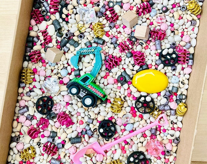 Pink Construction Truck Sensory Kit | Sensory Play Base | Sensory Bin ...