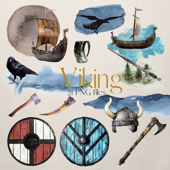 Viking Clip Art Watercolour Viking Clipart Viking PNG - Etsy