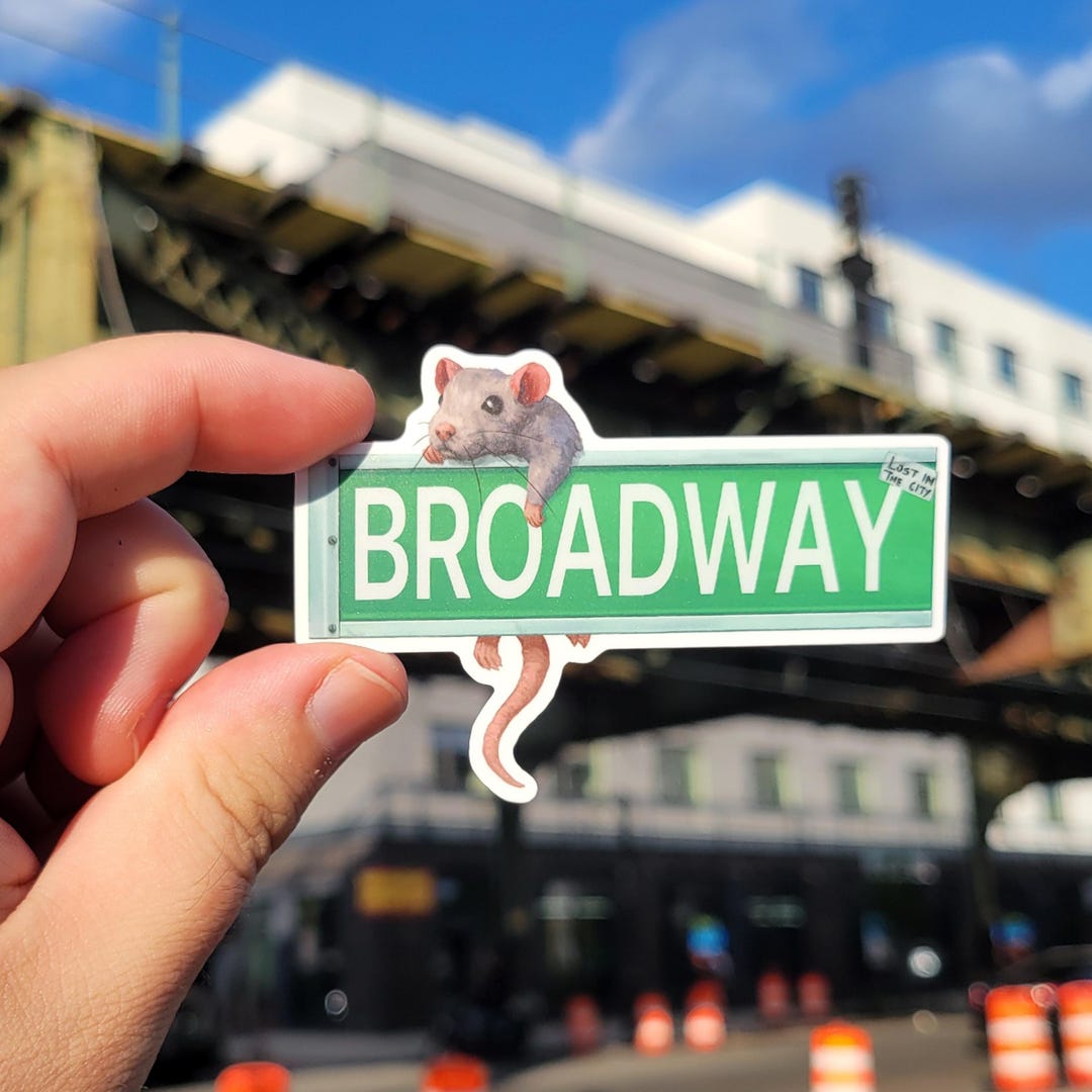 Broadway Sign Rat Sticker | Lost in the City - Etsy