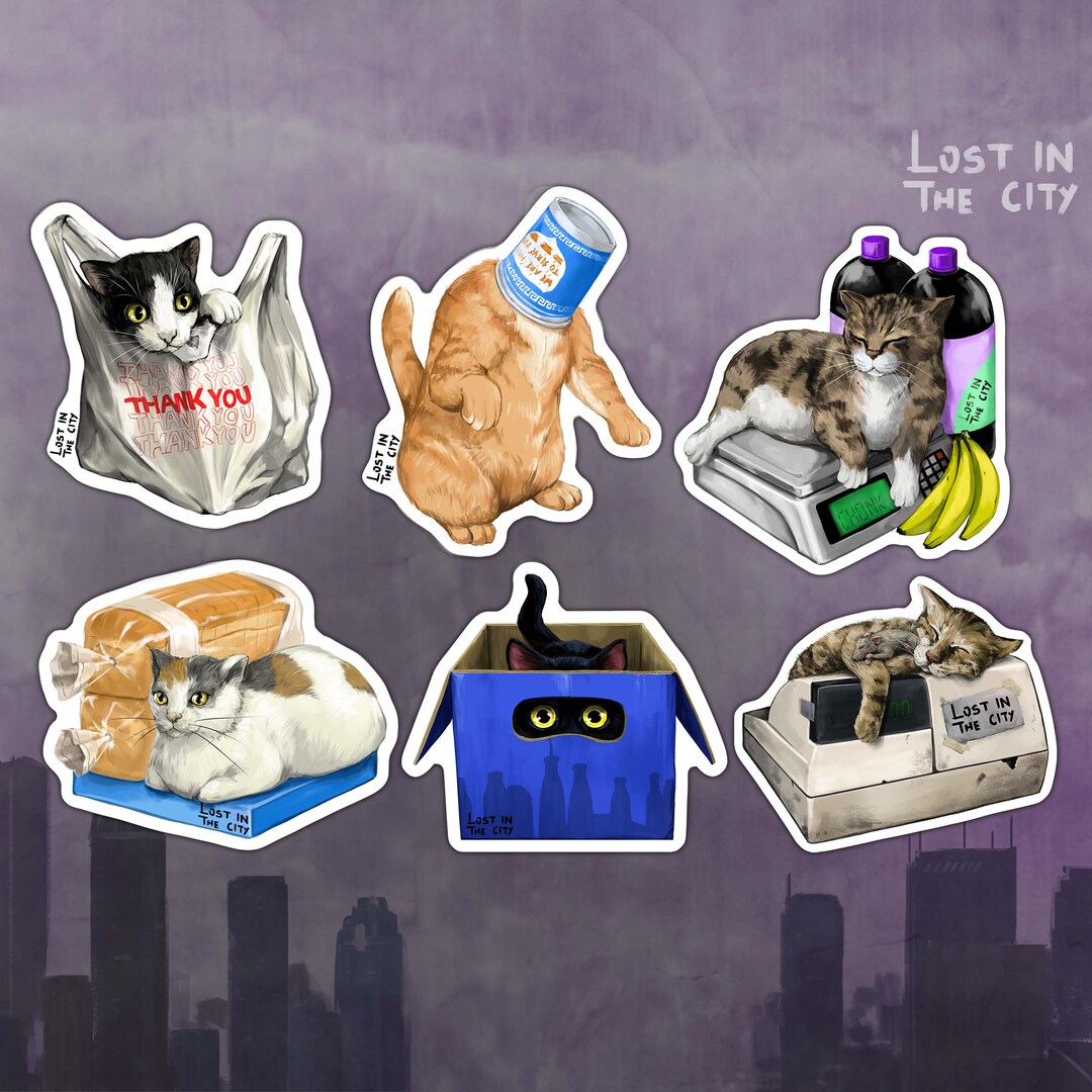 Bodega Cat Stickers | Lost in the City - Vinyl Die Cut Waterproof - Etsy