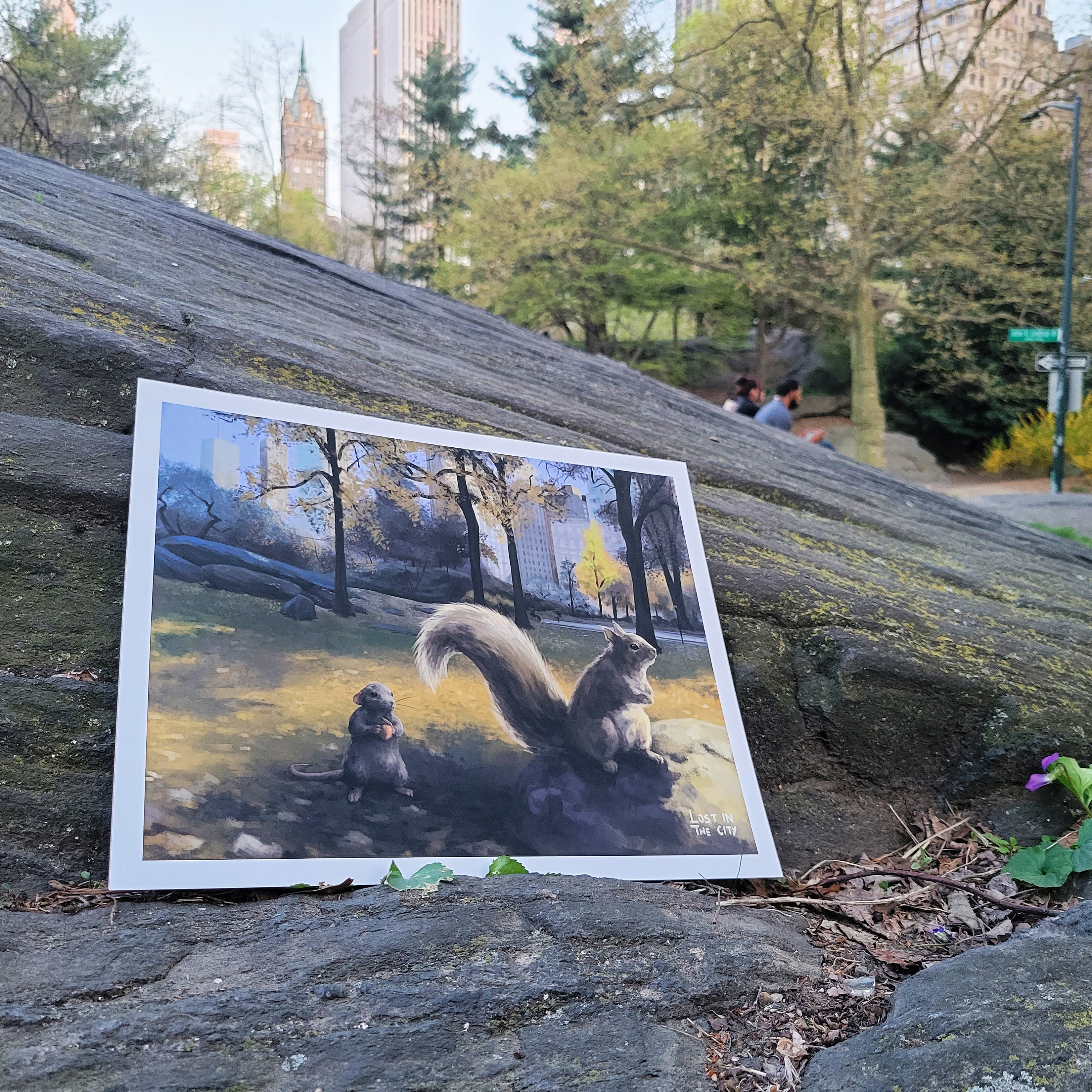 Central Park Squirrel and Rat Poster Lost in the City | Etsy