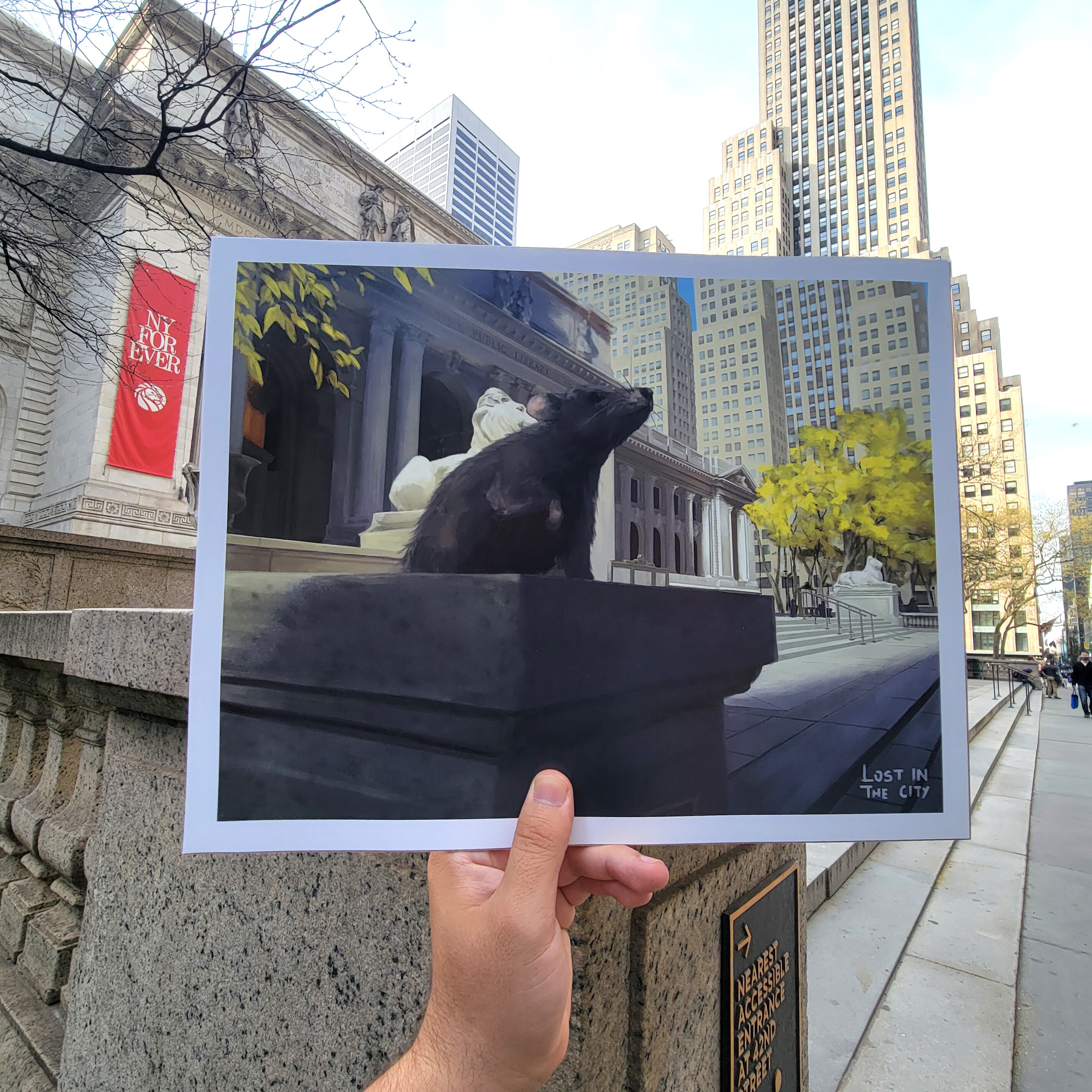 Patience Fortitude and the New York Public Library Rat Poster - Etsy