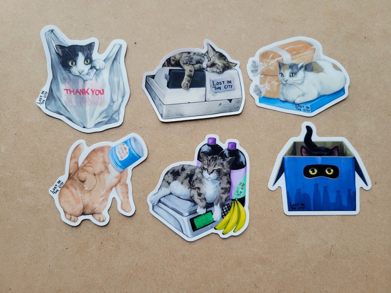 Bodega Cat Stickers | Lost in the City - Vinyl Die Cut Waterproof - Etsy