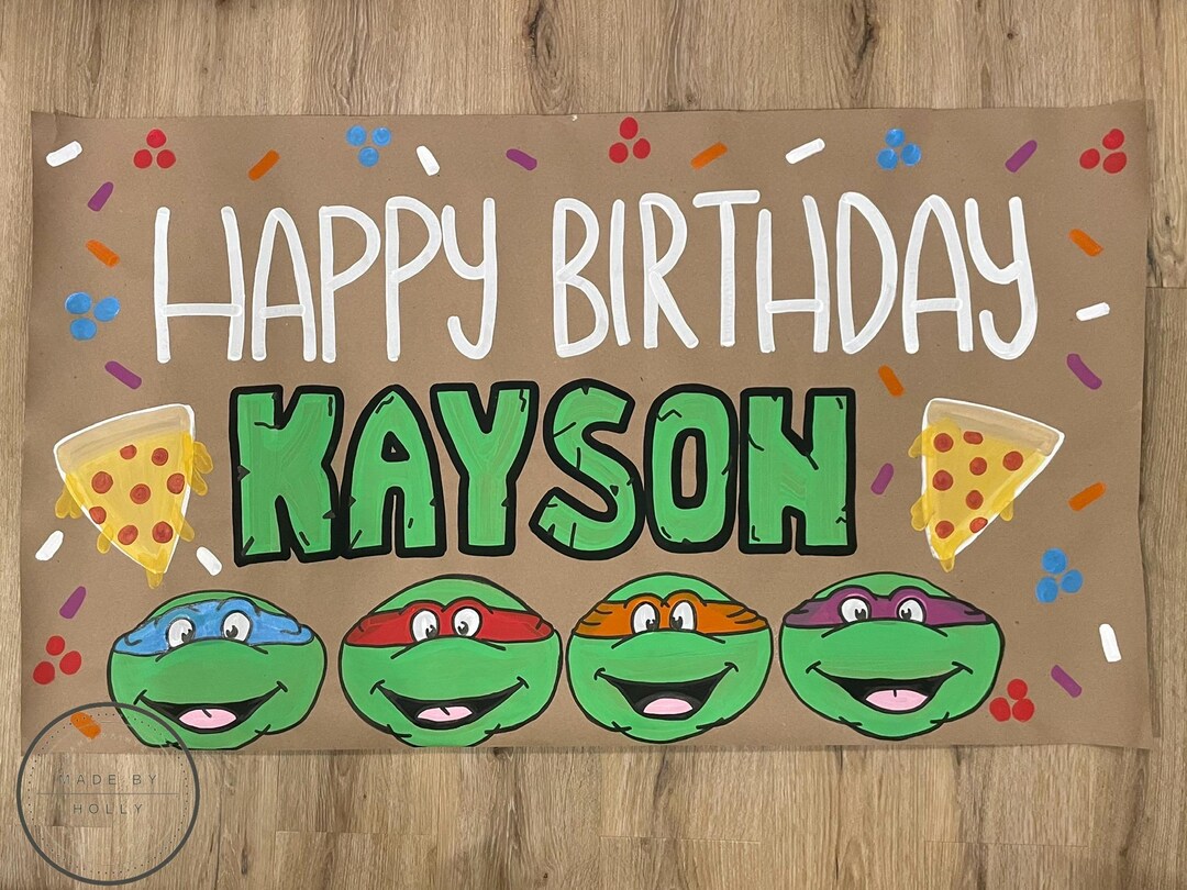 Character Hand Painted Party Banner - Etsy