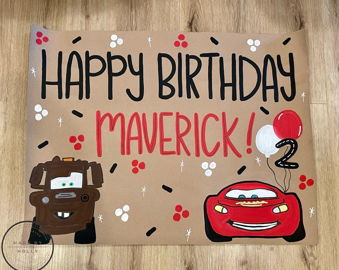 Character Hand Painted Party Banner - Etsy