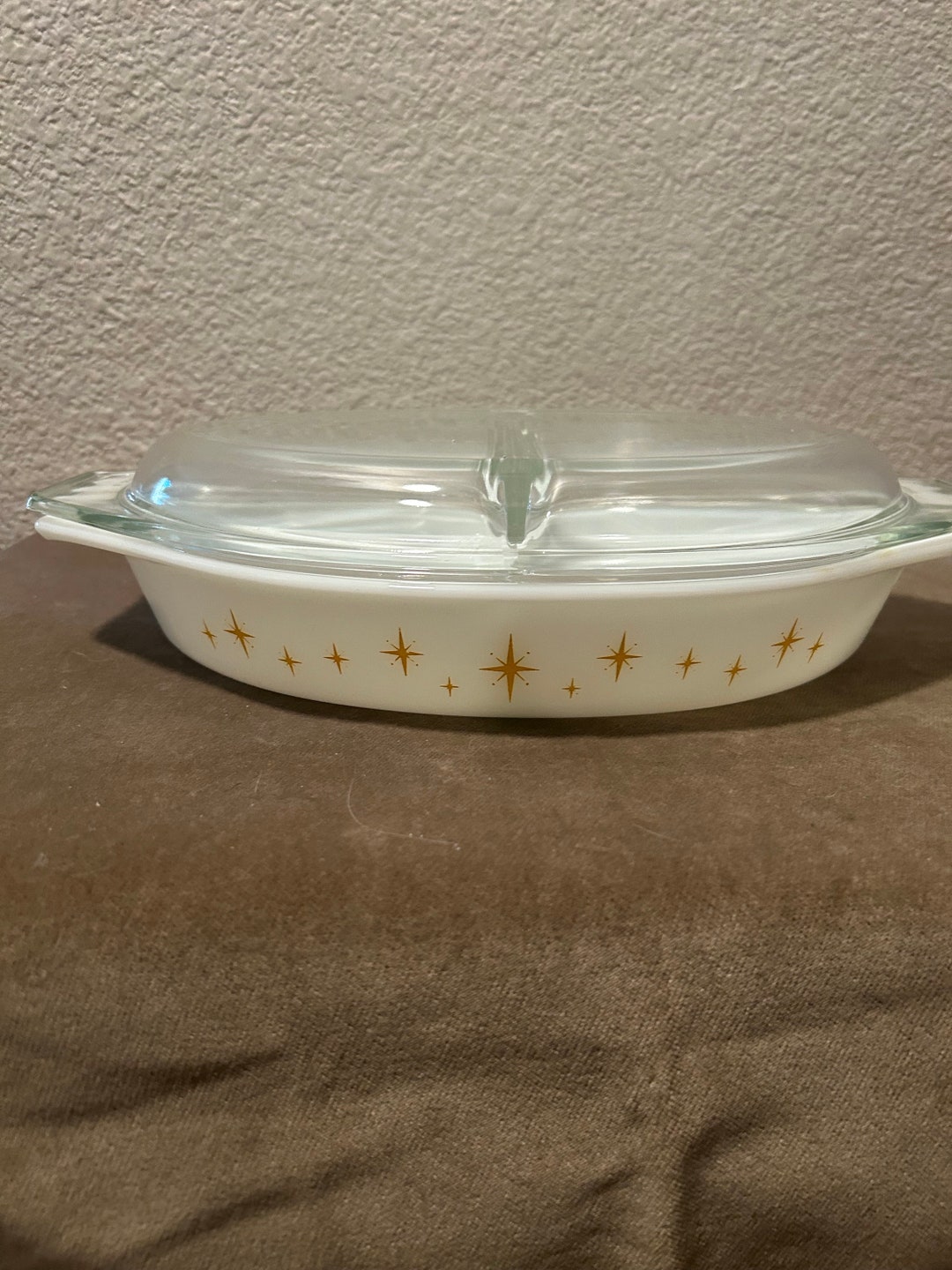 Vintage Pyrex White Glass Two Section Serving Plate - Etsy
