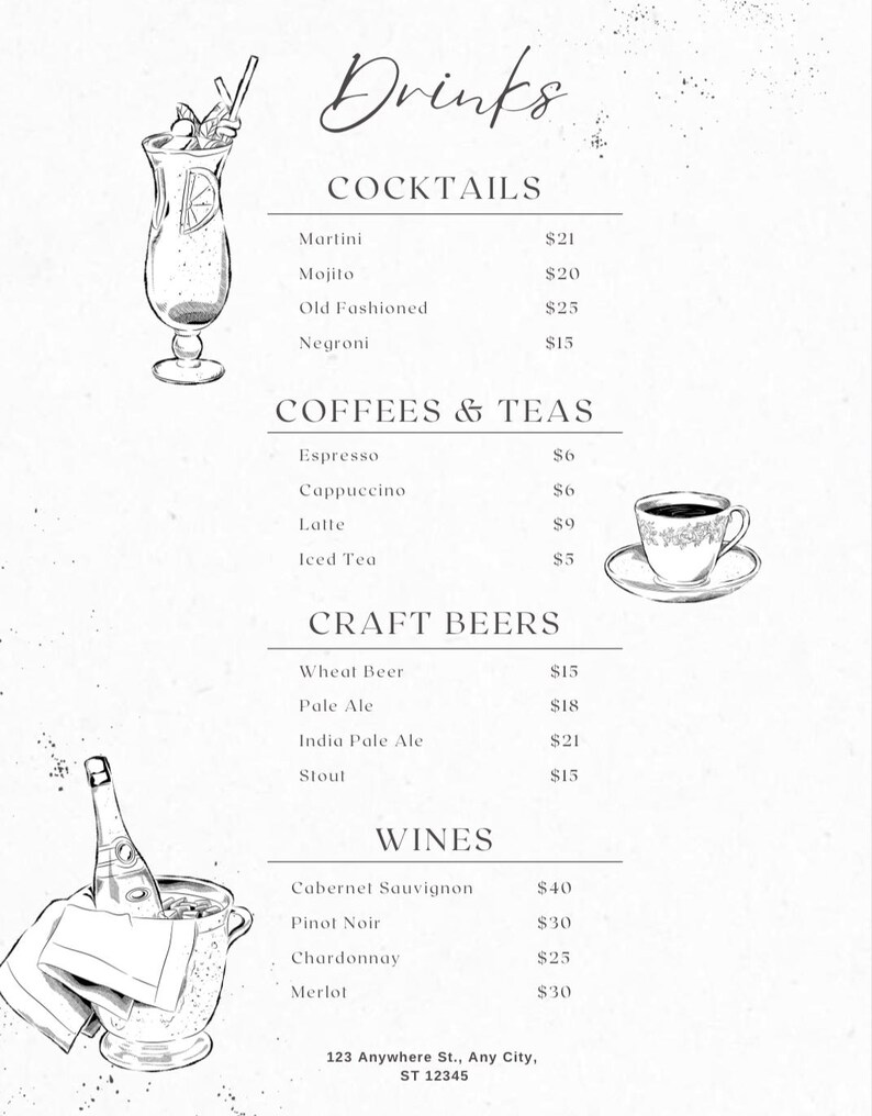 Coffee Shop Restaurant Cafe Menu Sign Template - Etsy