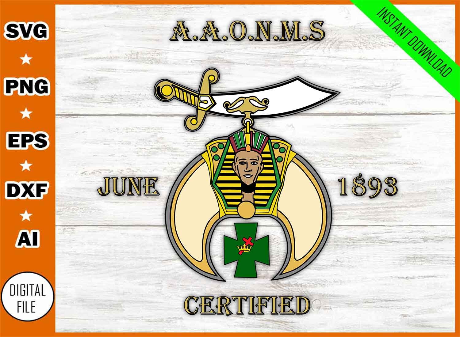 Shriner Emblem Certified Shriners AAONMS Diseño de emblemas | Etsy