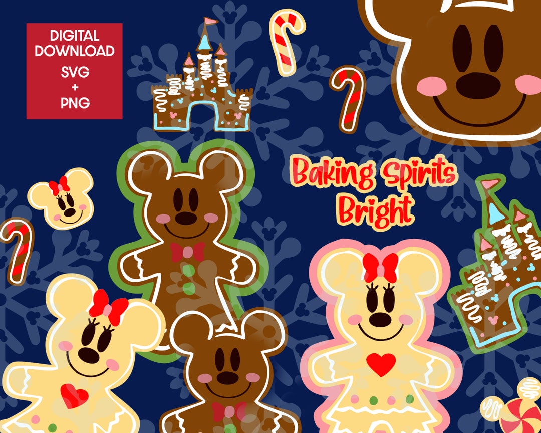 Christmas Gingerbread Characters - SVG Files - Mickey & Minnie - Mouse ...