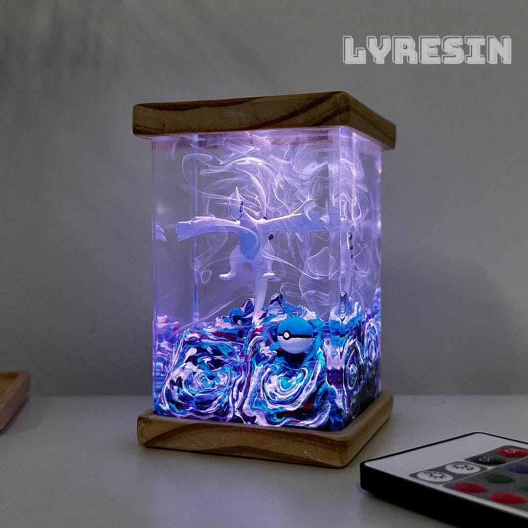 Lugia Pok.emon Gift, Pokem.on Birthday, Custom Epoxy Lamp, Resin Poke ...