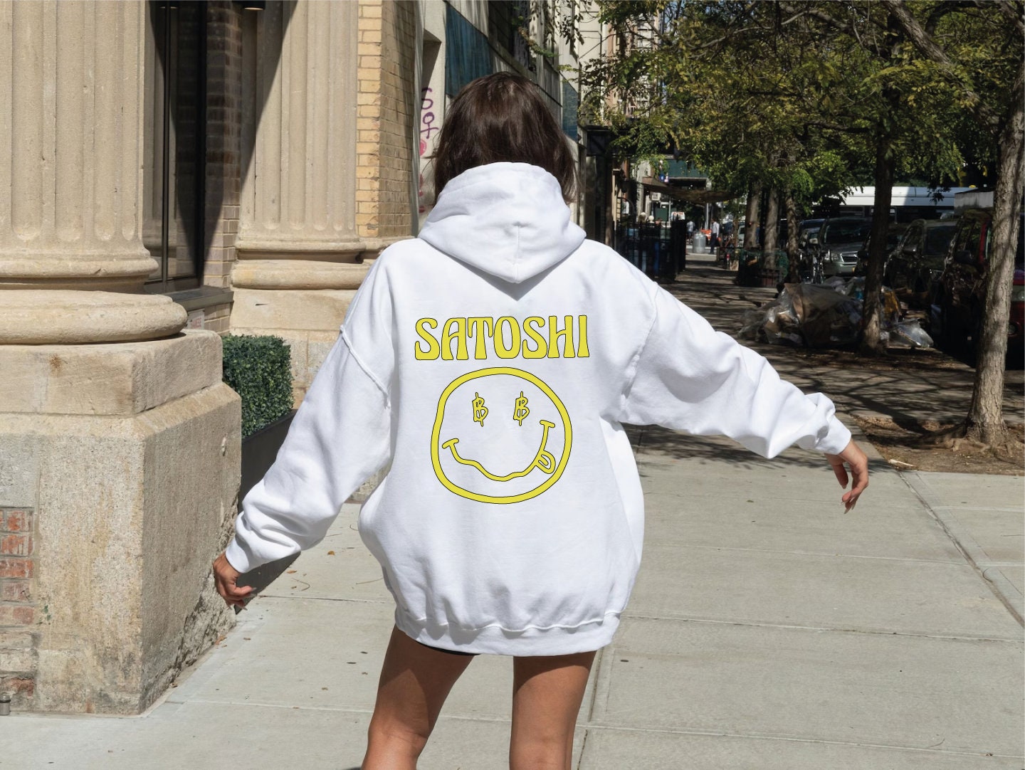 Funny Satoshi Smiley Sweatshirt, Nirvana Inspired Bitcoin Sweatshirt ...