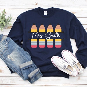 Personalized Teacher Sweater, Custom Teacher Sweatshirt, Teacher Gift ...