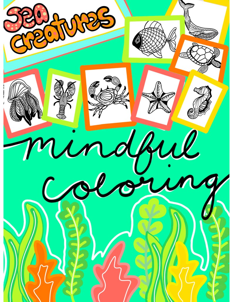 Mindful Coloring: SEA CREATURES! (without Background) - Etsy