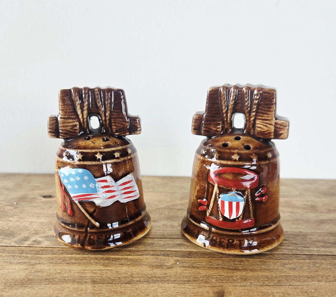 Vintage Liberty Bell Salt and Pepper Shakers | 1950's Collectibles - Etsy