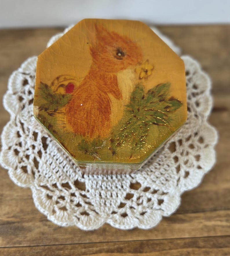 Antique Trinket Box With Needle Felted Wool Mouse Sleeping Inside ...