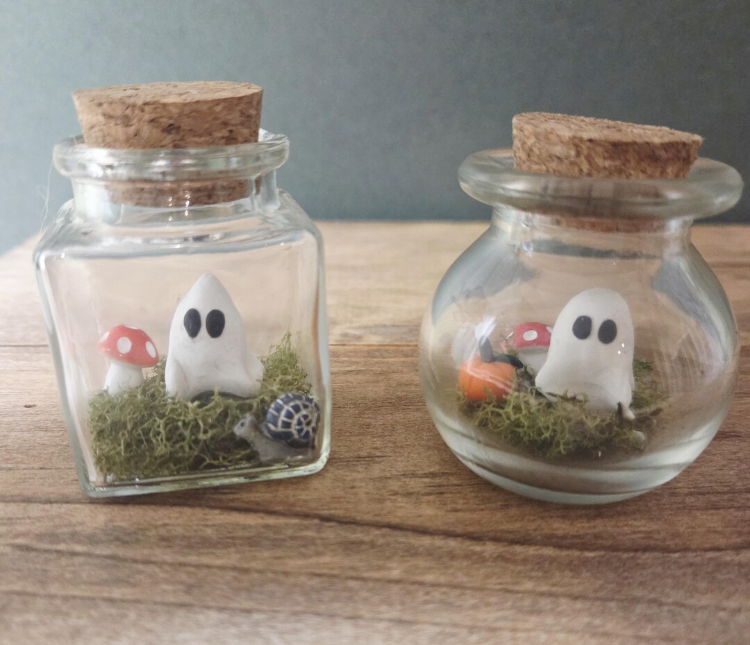 Handmade Pet Ghost in Jar | Halloween Decor | Unique Gift Idea | Desk ...