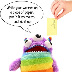 Worry Yummy Monster Doll Toy Worry Yummy Childrens Anxiety Worried Soft ...