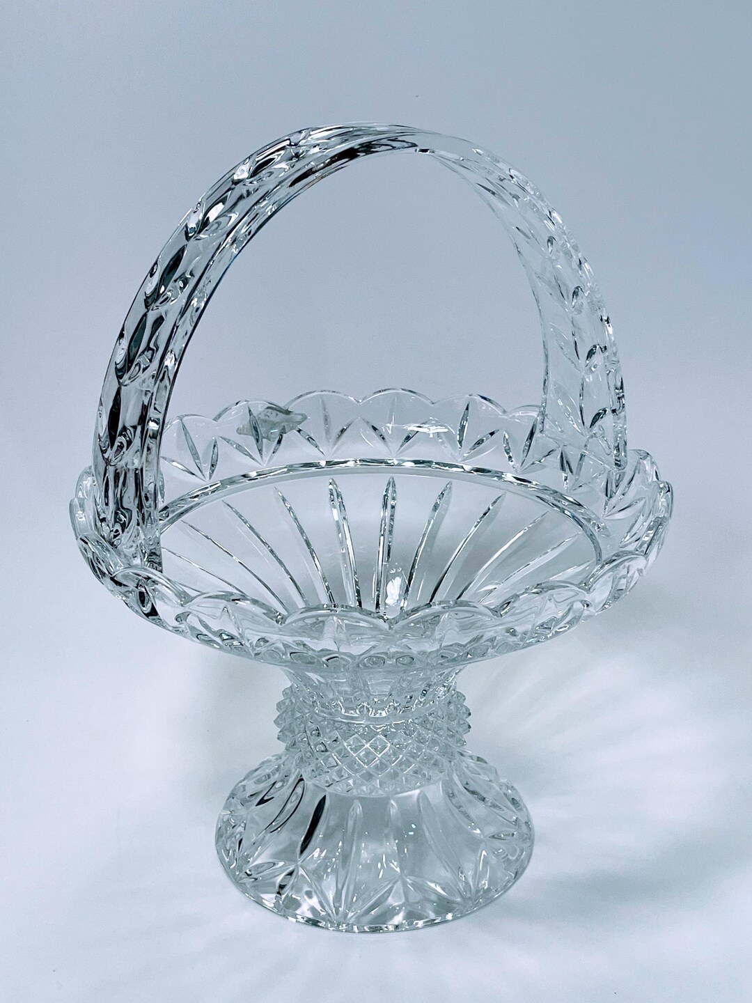 Olympia Lead Crystal Basket by Godinger - Etsy