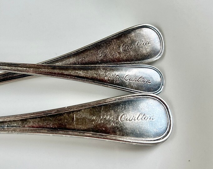 Vintage Ritz Carlton Silver Plate Spoons, Set of 3, Vintage Hotel ...