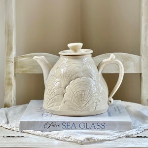 Vintage Studio Pottery Teapot With Seashell Design, Signed Studio ...