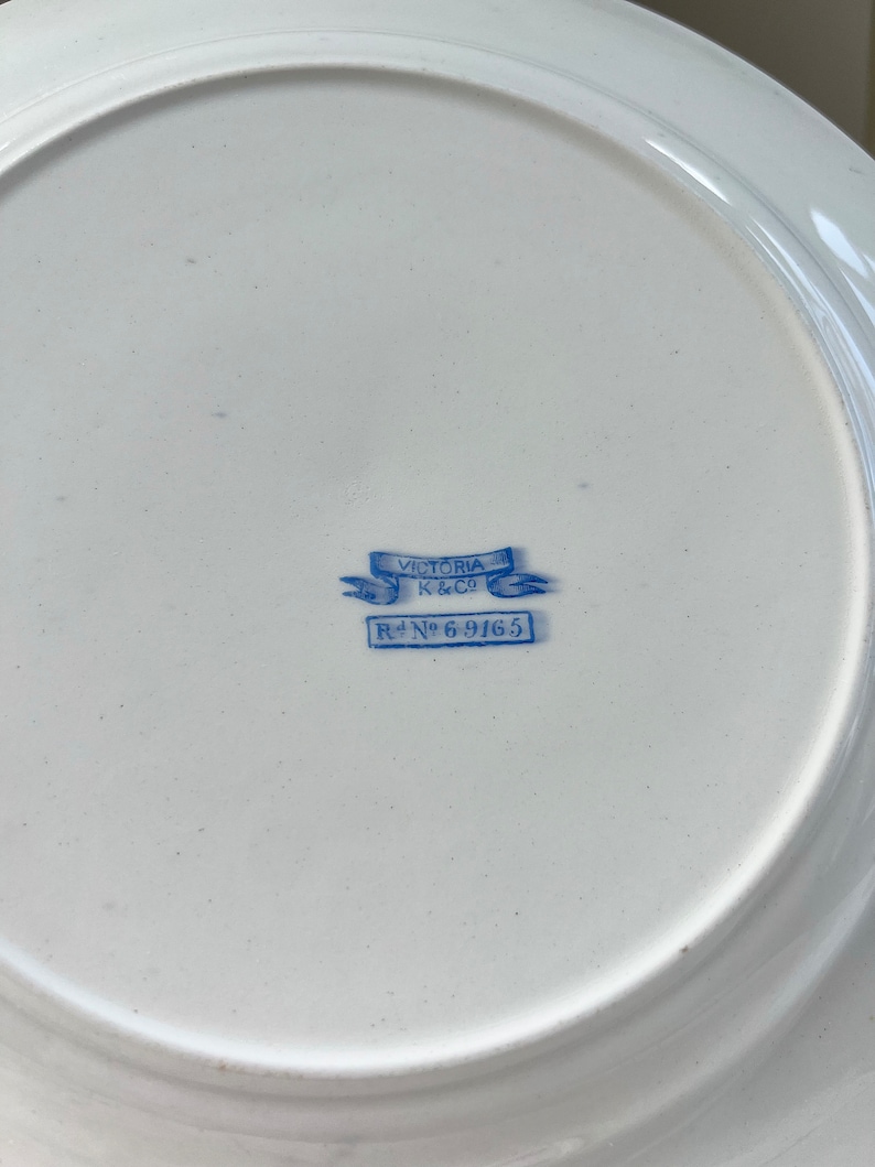 Antique Blue Transferware Plate, Keeling & Co Victoria Pattern - Etsy