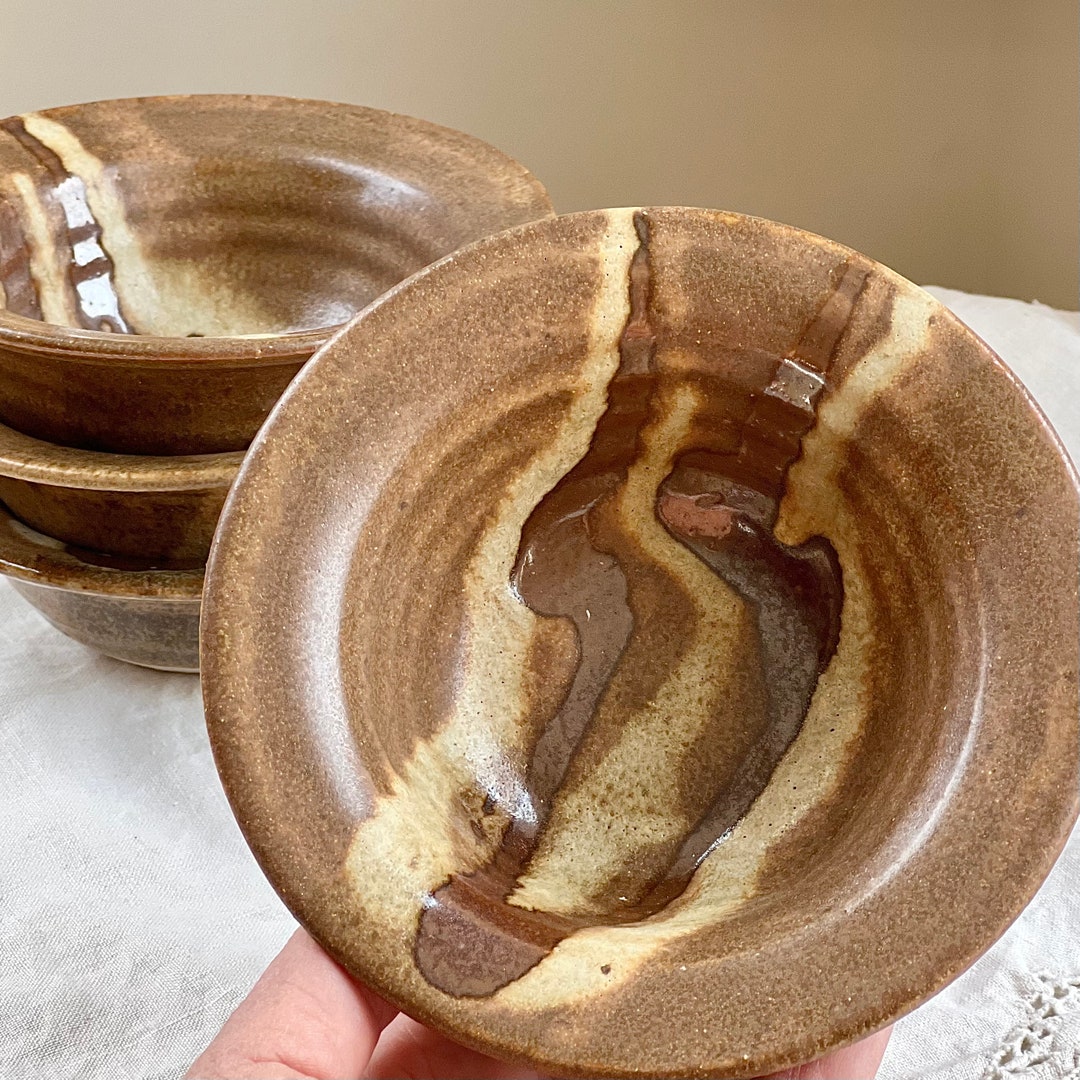Set of 4, Vintage Studio Pottery Bowls, Signed Studio Pottery, Soup ...