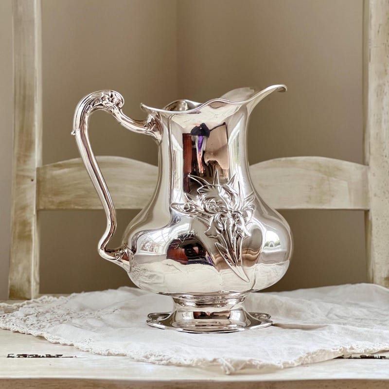 Silver Plate Pitcher - Etsy