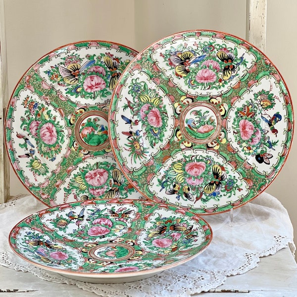 Antique Famille Rose Plates - Etsy