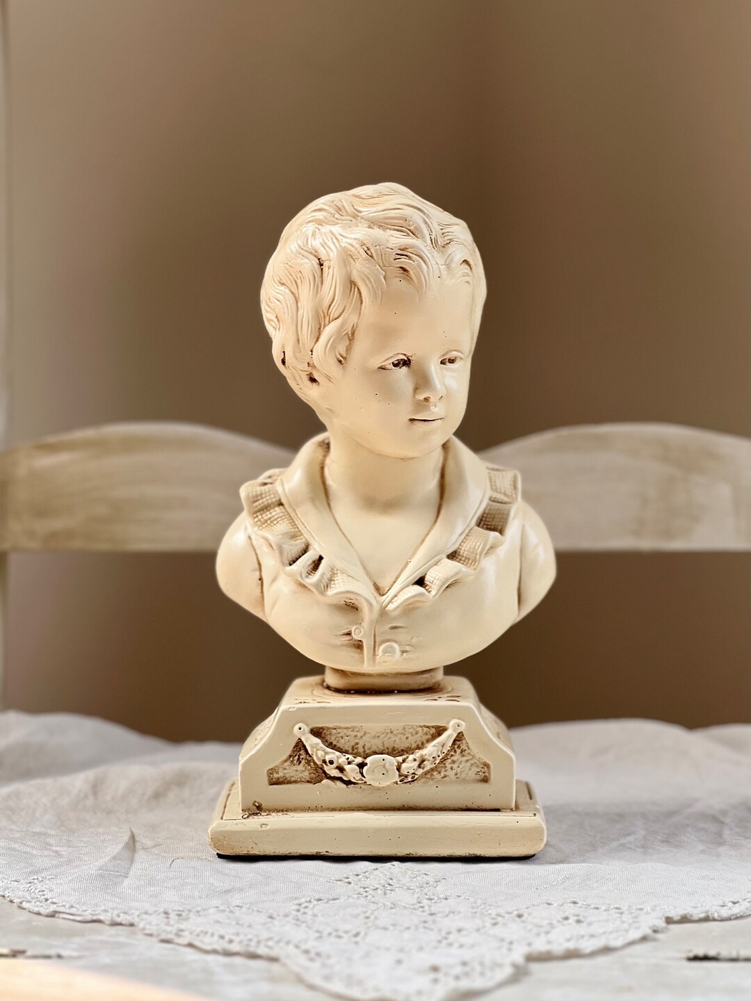 Vintage Alexander Backer Victorian Boy Bust / Bookend Vintage - Etsy