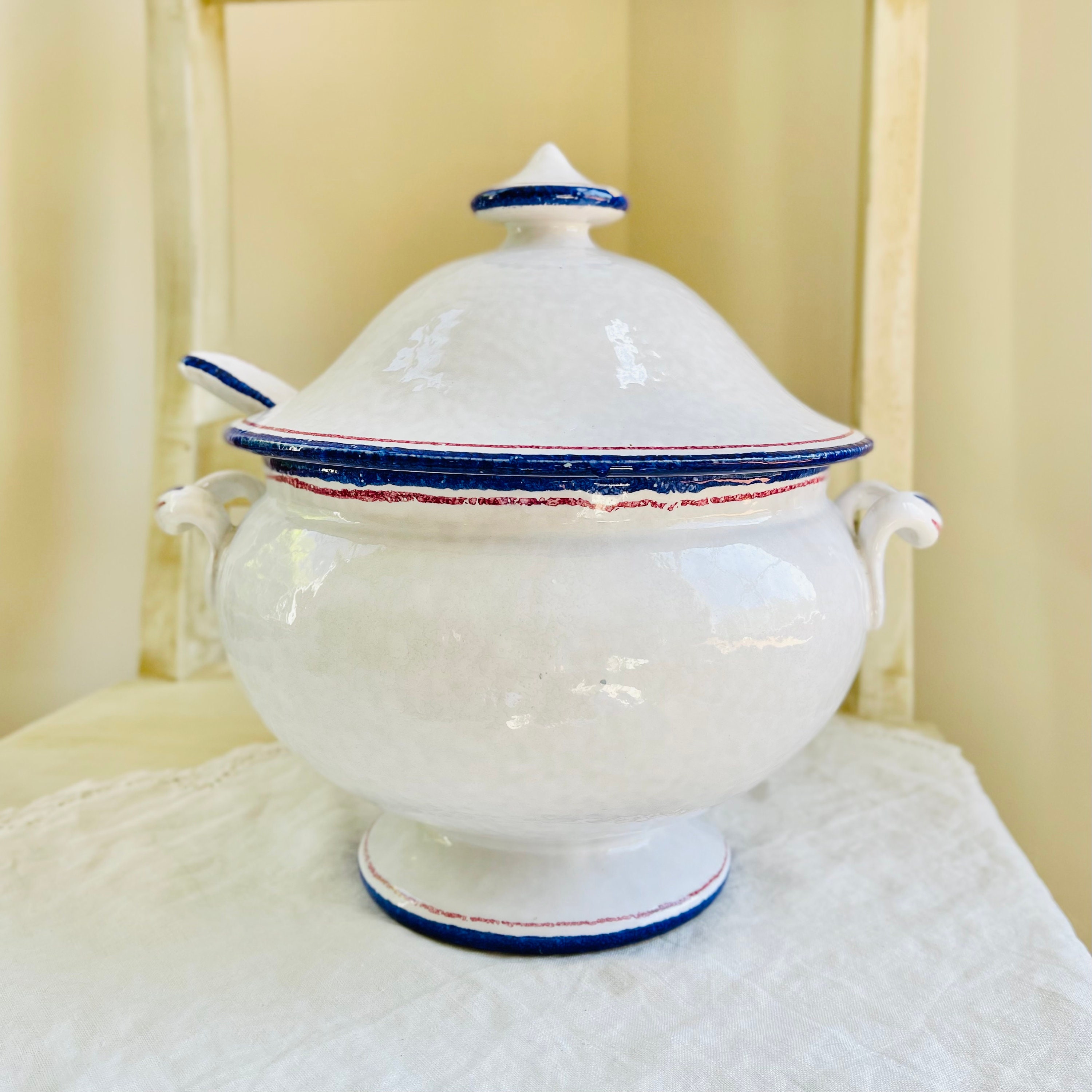 Vintage Italian Ceramic Soup Tureen With Lid and Ladle Great - Etsy