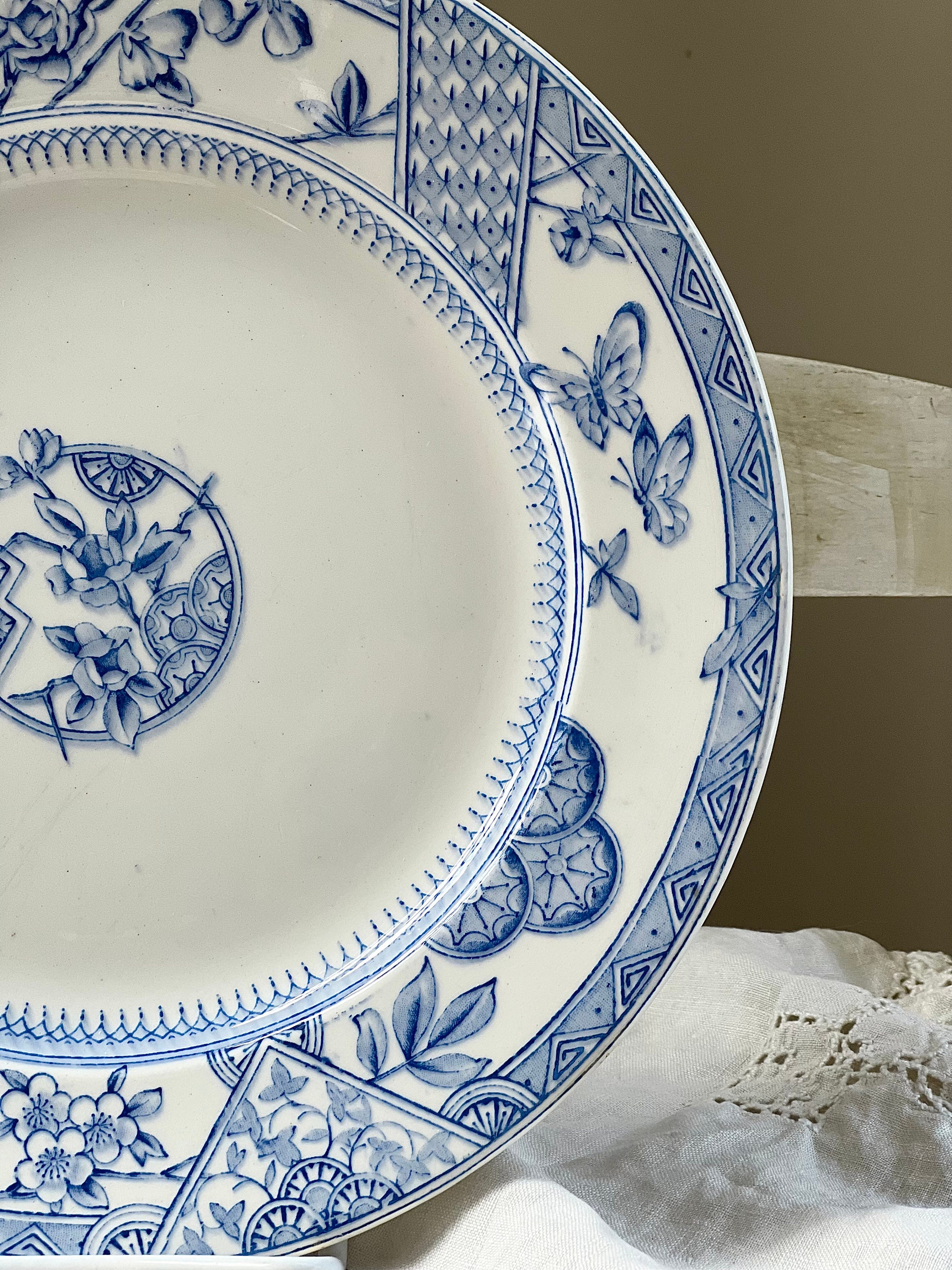 Antique Blue Transferware Plate, Keeling & Co Victoria Pattern - Etsy