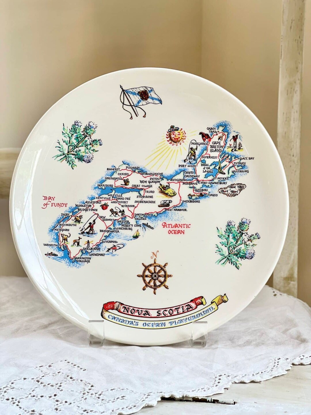 Vintage Nova Scotia Canada Souvenir Plate - Etsy