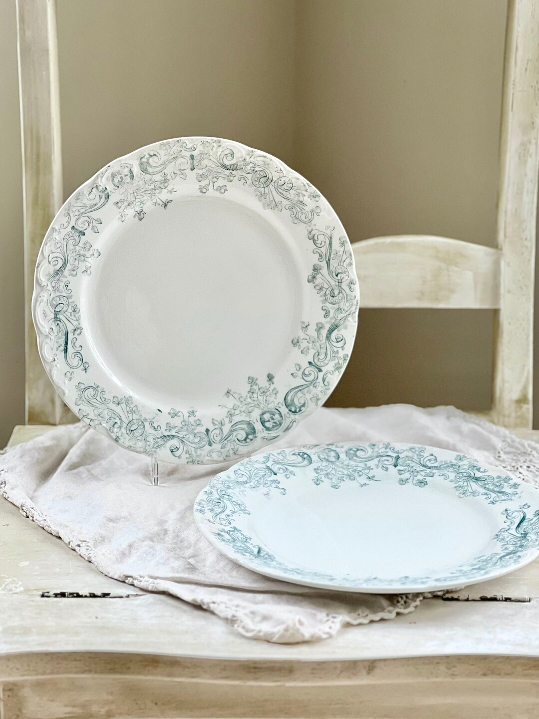 Pair of Antique Transferware Plates by Willets Manufacturing Co ...