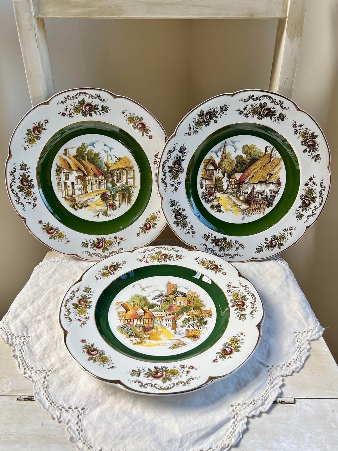 Set (3), Decorative Ironstone Wall Plates by Wood & Sons of England - Etsy