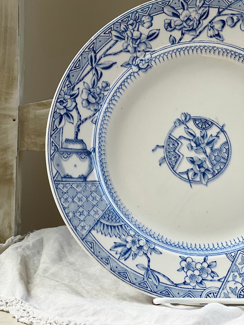 Antique Blue Transferware Plate, Keeling & Co Victoria Pattern - Etsy