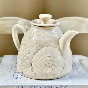 Vintage Studio Pottery Teapot With Seashell Design, Signed Studio ...