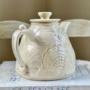 Vintage Studio Pottery Teapot With Seashell Design, Signed Studio ...