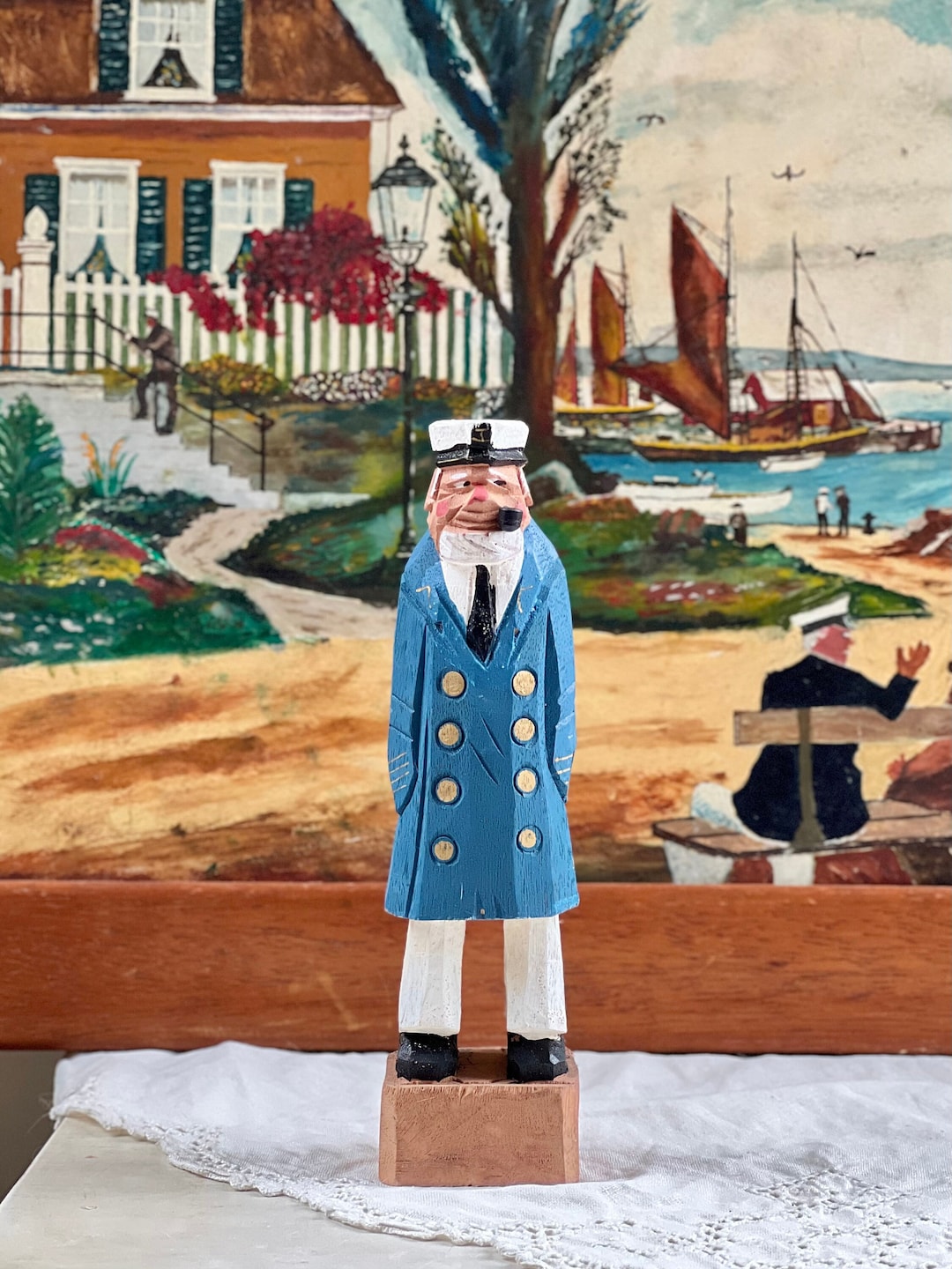 Vintage 8 Old Sea Captain Figurine, Collectible Old Salt Hand Carved ...