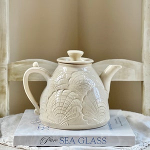 Vintage Studio Pottery Teapot With Seashell Design, Signed Studio ...