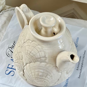 Vintage Studio Pottery Teapot With Seashell Design, Signed Studio ...