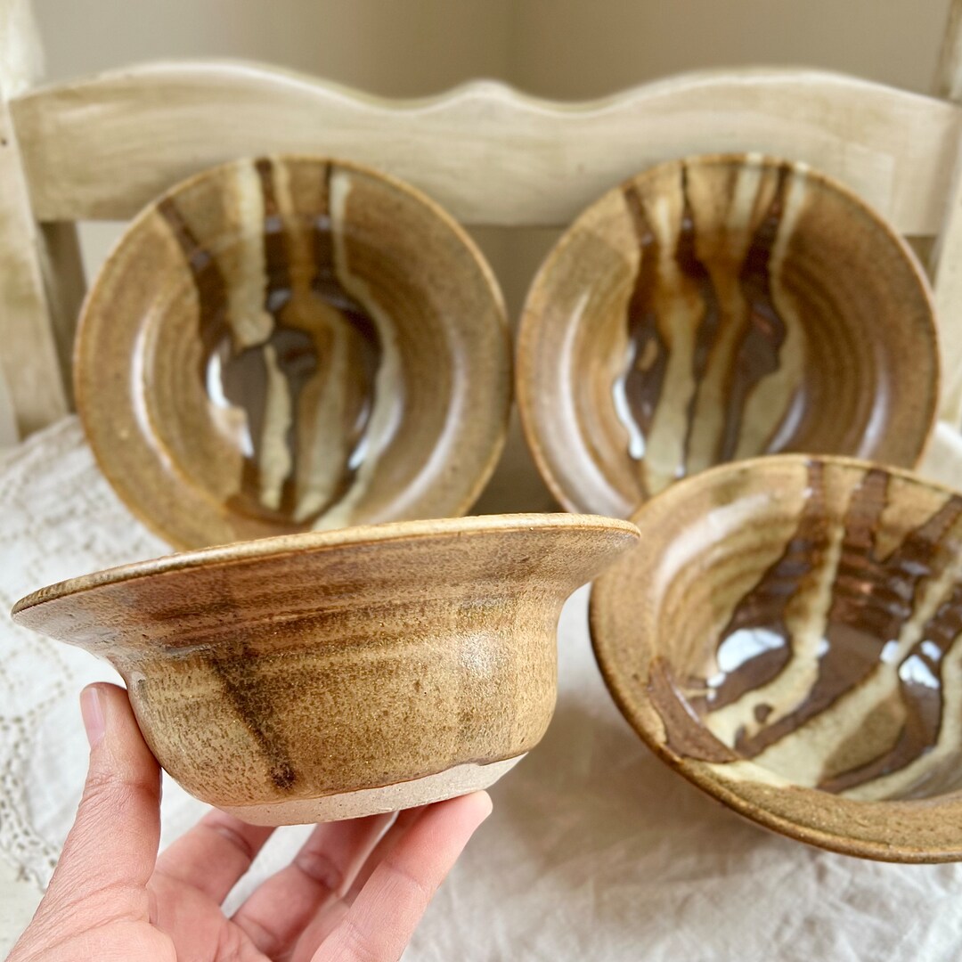 Set of 4, Vintage Studio Pottery Dessert Bowls / Fruit Bowls, Signed ...
