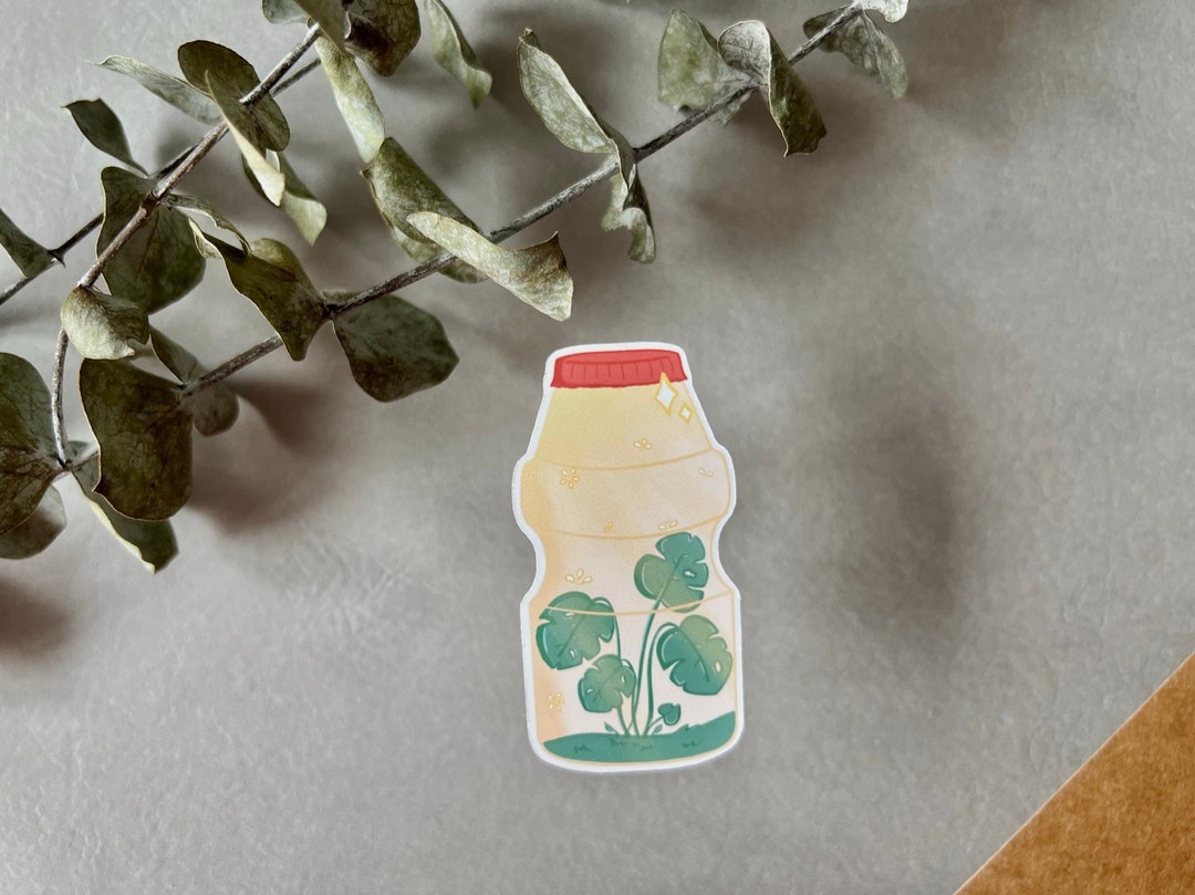 Greenhouse Yakult Sticker, Yakult Plant Sticker, Aesthetic Monstera ...