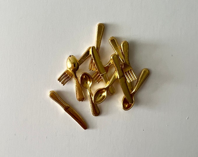 Miniature Cutlery Set, 1:12 Scale Cutlery Set, Dollhouse Utensils ...