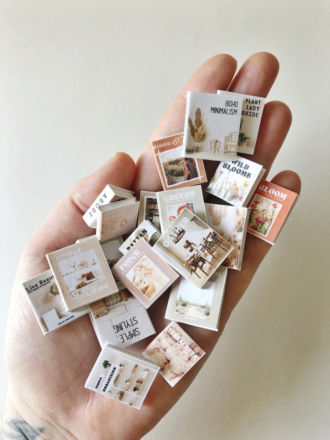 Printable Miniature Boho Books 1:12 Scale DIGITAL DOWNLOAD, 21 ...